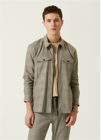 Academia Erkek Gri Kamel Ekoseli Ceket Kahverengi S IT