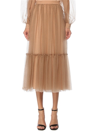 Beymen Collection Kadın Nude Puantiyeli Midi Tül Etek Pembe 42