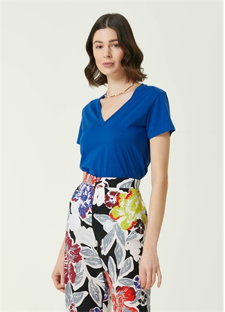 Beymen Collection Kadın Mavi V Yaka Basic T-shirt S Eu Beymen Collection Kadın Mavi V Yaka Basic T-shirt S Eu
