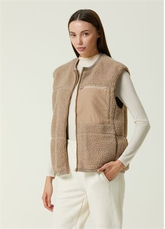 American Vintage Kadın Bej Cep Garnili Yelek M/L EU