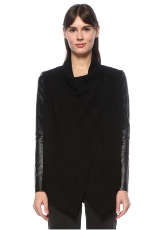 Allsaints Kadın Lucia Siyah Yakası Çıtçıtlı Garni Detaylı Hırka S EU