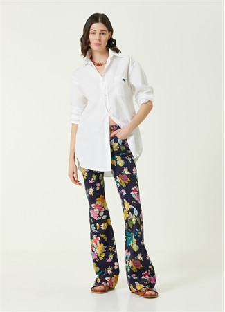 Etro Kadın Lacivert Çiçekli Bol Paça Jean Pantolon Mavi 29 Us Etro Kadın Lacivert Çiçekli Bol Paça Jean Pantolon Mavi 29 Us