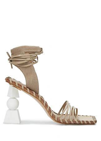 Jacquemus Kadın Valerie Vizon Deri Sandalet Kahverengi 40 EU