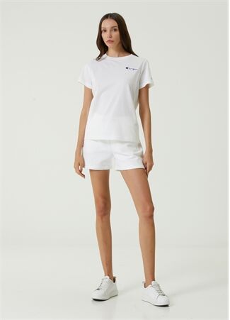 Champion Kadın Beyaz Logolu T-shirt S EU