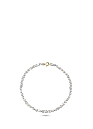 Collection-By İncifer Kadın Gri Barok İncili Altın Rengi Kolye EU