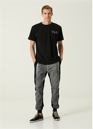Boy London Erkek Siyah Gri Jean Baskılı Jogger Eşofman L EU Boy London Erkek Siyah Gri Jean Baskılı Jogger Eşofman L EU