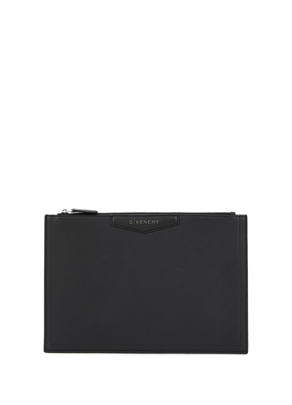 Givenchy Kadın Siyah Logolu Deri El Portföyü EU