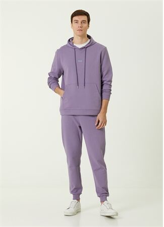 John Frank Erkek Mor Beli Kordonlu Jogger Eşofman Altı S EU