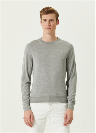 Tom Ford Erkek Gri Bisiklet Yaka Kaşmir Triko 48 IT