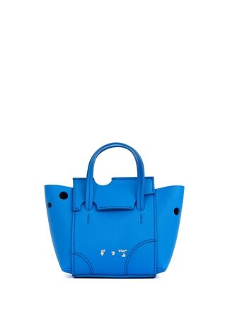 Off-White Kadın Mavi Deri Omuz Çantası EU