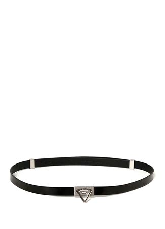 Bottega Veneta Erkek Siyah Üçgen Tokalı Deri Kemer 95 EU