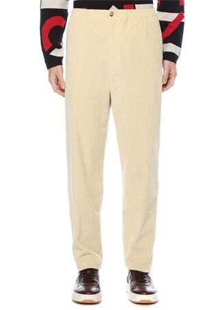 Kenzo Erkek Krem Kadife Jogger Pantolon Bej L EU