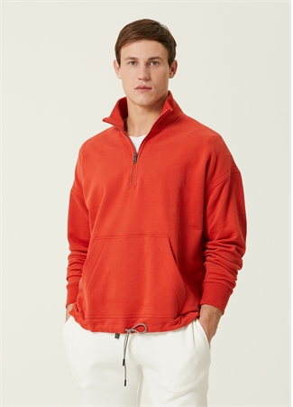 Z Zegna Erkek Turuncu Yakası Fermuarlı Sweatshirt L IT Z Zegna Erkek Turuncu Yakası Fermuarlı Sweatshirt L IT