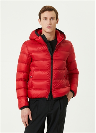Moncler Erkek Kırmızı Kapüşonlu Logolu Mont 2 US Moncler Erkek Kırmızı Kapüşonlu Logolu Mont 2 US
