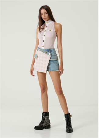 Balmain Kadın Mavi Tweed Doku Detaylı Mini Denim Etek 38 FR Balmain Kadın Mavi Tweed Doku Detaylı Mini Denim Etek 38 FR