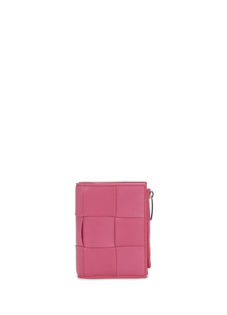 Bottega Veneta Kadın Pembe Örgü Dokulu Deri Cüzdan EU Bottega Veneta Kadın Pembe Örgü Dokulu Deri Cüzdan EU