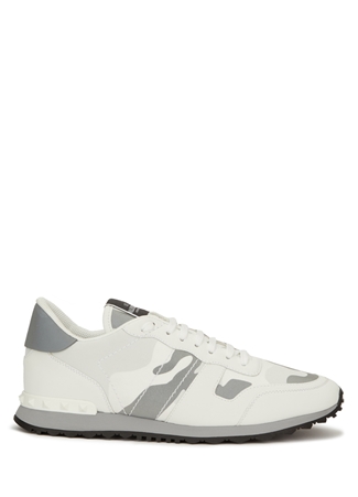 Valentino Garavani Erkek Rockrunner Beyaz Gri Kamuflaj Desenli Sneake 42 EU Valentino Garavani Erkek Rockrunner Beyaz Gri Kamuflaj Desenli Sneake 42 EU