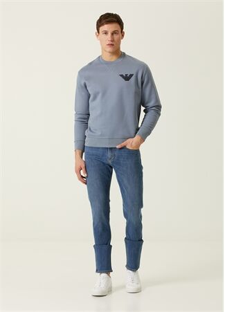 Emporio Armani Erkek Mavi Normal Bel Jean Pantolon 3 US