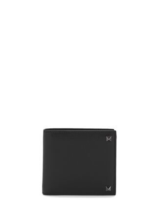 Valentino Garavani Erkek Rockstud Siyah Deri Cüzdan EU