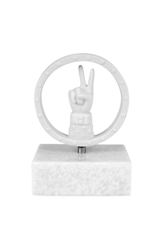 Jonathan Adler Peace Bookend Beyaz Porselen Heykel