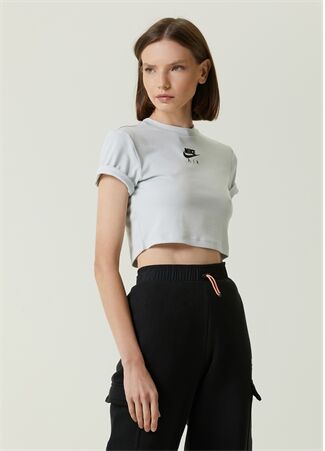 Nike Kadın NSW Air Gri Crop T-shirt Siyah XS EU