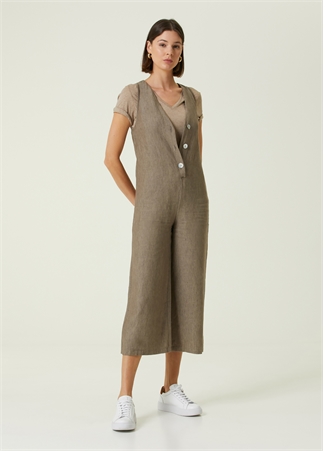 Dor Raw Luxury Kadın By The Lake Maggiore Haki Keten Tulum S EU