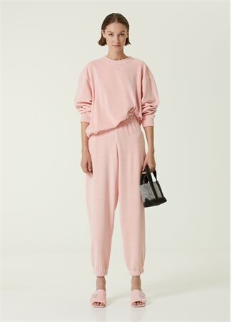 T by Alexander Wang Kadın Pembe Taşlı Logolu Eşofman Altı S EU