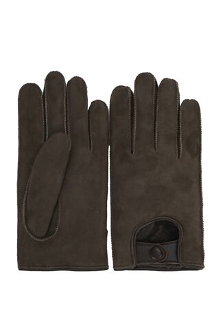 Network Erkek Vizon Süet Eldiven Bej M EU