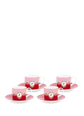 Pip Studio Love Bird Kırmızı 4lü Porselen Çay Fincanı Seti Pip Studio Love Bird Kırmızı 4lü Porselen Çay Fincanı Seti