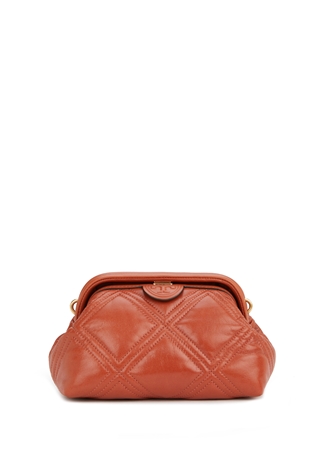 Tory Burch Kadın Taba Kapitoneli Logolu Deri El Çantası Turuncu EU Tory Burch Kadın Taba Kapitoneli Logolu Deri El Çantası Turuncu EU