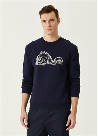 Palzileri Lab Erkek Lacivert Figür Baskılı Sweatshirt 50 IT
