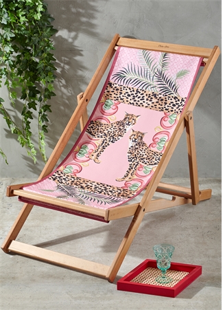 Chiara Alessi Il Giardino Pembe Leopar Desenli Ahşap Şezlong Çok Renkli Chiara Alessi Il Giardino Pembe Leopar Desenli Ahşap Şezlong Çok Renkli