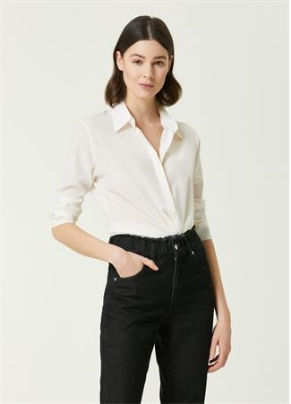 Beymen Kadın Kırık Beyaz İpek Gömlek Bej XS EU
