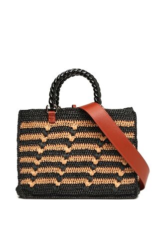 Mehry Mu Kadın Lucia Siyah Naturel Rafya Çanta EU