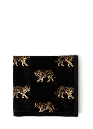 Mxhome Siyah Kaplan Baskılı Kadife Battaniye Çok Renkli Mxhome Siyah Kaplan Baskılı Kadife Battaniye Çok Renkli