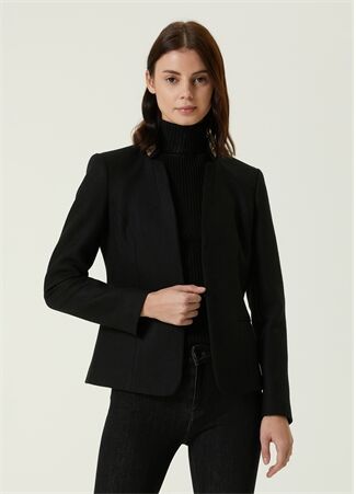 Network Kadın Slim Fit Siyah Garnili Ceket 36 EU