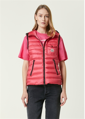Moncler Kadın Glyco Pembe Kapüşonlu Puff Yelek 0 US Moncler Kadın Glyco Pembe Kapüşonlu Puff Yelek 0 US