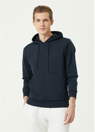 Beymen Club Erkek Lacivert Kapüşonlu Kolu Şerit Logolu Sweatshirt XS Beymen Club Erkek Lacivert Kapüşonlu Kolu Şerit Logolu Sweatshirt XS