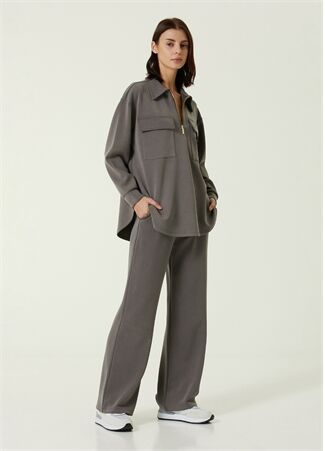 Network Kadın Slim Fit Gri Eşofman Altı S EU