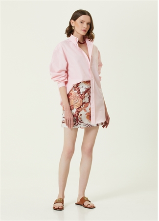 Etro Kadın Turuncu Beyaz Çiçekli Mini Etek 38 It Etro Kadın Turuncu Beyaz Çiçekli Mini Etek 38 It