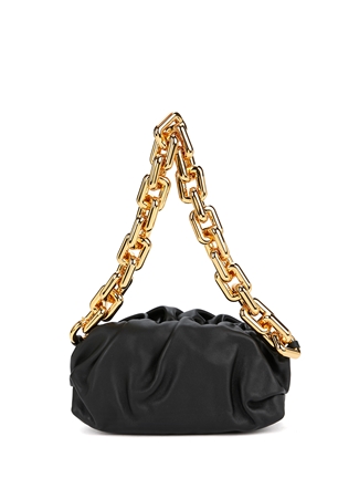 Bottega Veneta Kadın Teen Chain Siyah Deri El Portföyü EU Bottega Veneta Kadın Teen Chain Siyah Deri El Portföyü EU