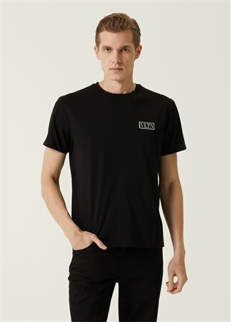 Valentino Erkek Siyah Logo Patchli T-shirt S EU