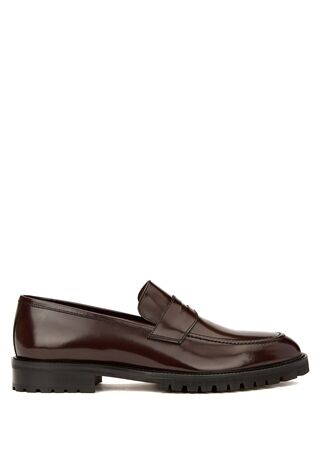 George Hogg Erkek Bordo Deri Loafer 44 EU