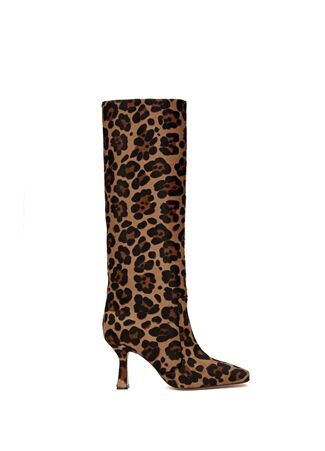 Beymen Collection Kadın Leopar Desenli Deri Çizme Kahverengi 37