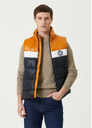 Michael Kors Erkek Colorblock Dik Yaka Puff Yelek Kırmızı L EU Michael Kors Erkek Colorblock Dik Yaka Puff Yelek Kırmızı L EU
