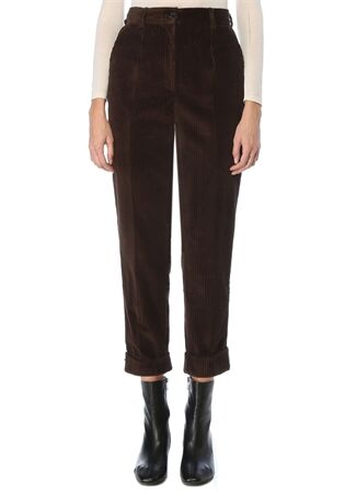 Dolce&Gabbana Kadın Kahverengi Fitilli Kadife Pantolon 42 IT