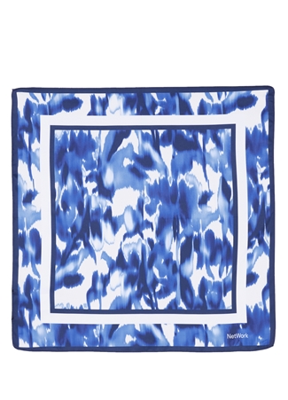 Network Kadın Mavi Beyaz Desenli Fular EU Network Kadın Mavi Beyaz Desenli Fular EU
