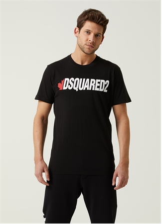 Dsquared2 Erkek Siyah Logo Baskılı Basic T-shirt L EU Dsquared2 Erkek Siyah Logo Baskılı Basic T-shirt L EU