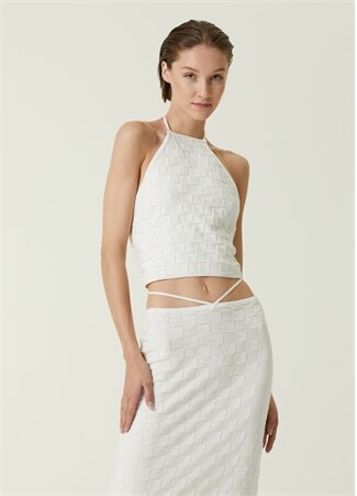 Musier Kadın Ekru Halter Yaka Bluz Bej 38 IT