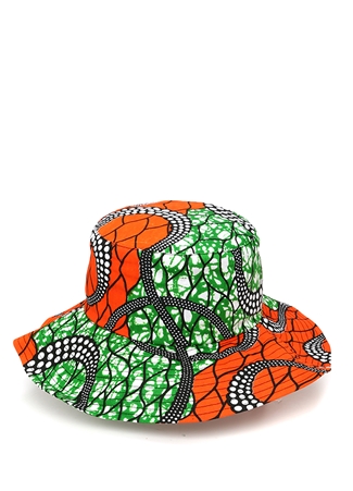 Helene Berman London Kadın Colorblocked Karışık Desenli Şapka Turuncu EU
